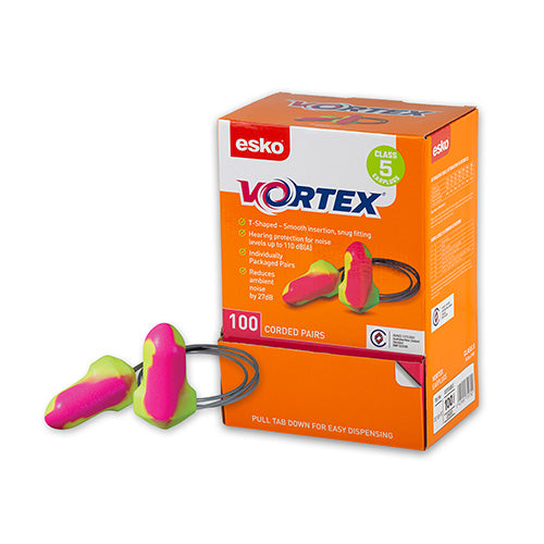 Esko Vortex T-Shaped Corded Earplugs Class 5 Box/100 – Active Safety Esko Vortex T-Shaped Corded Earplugs Class 5 Box/100 – Active Safety