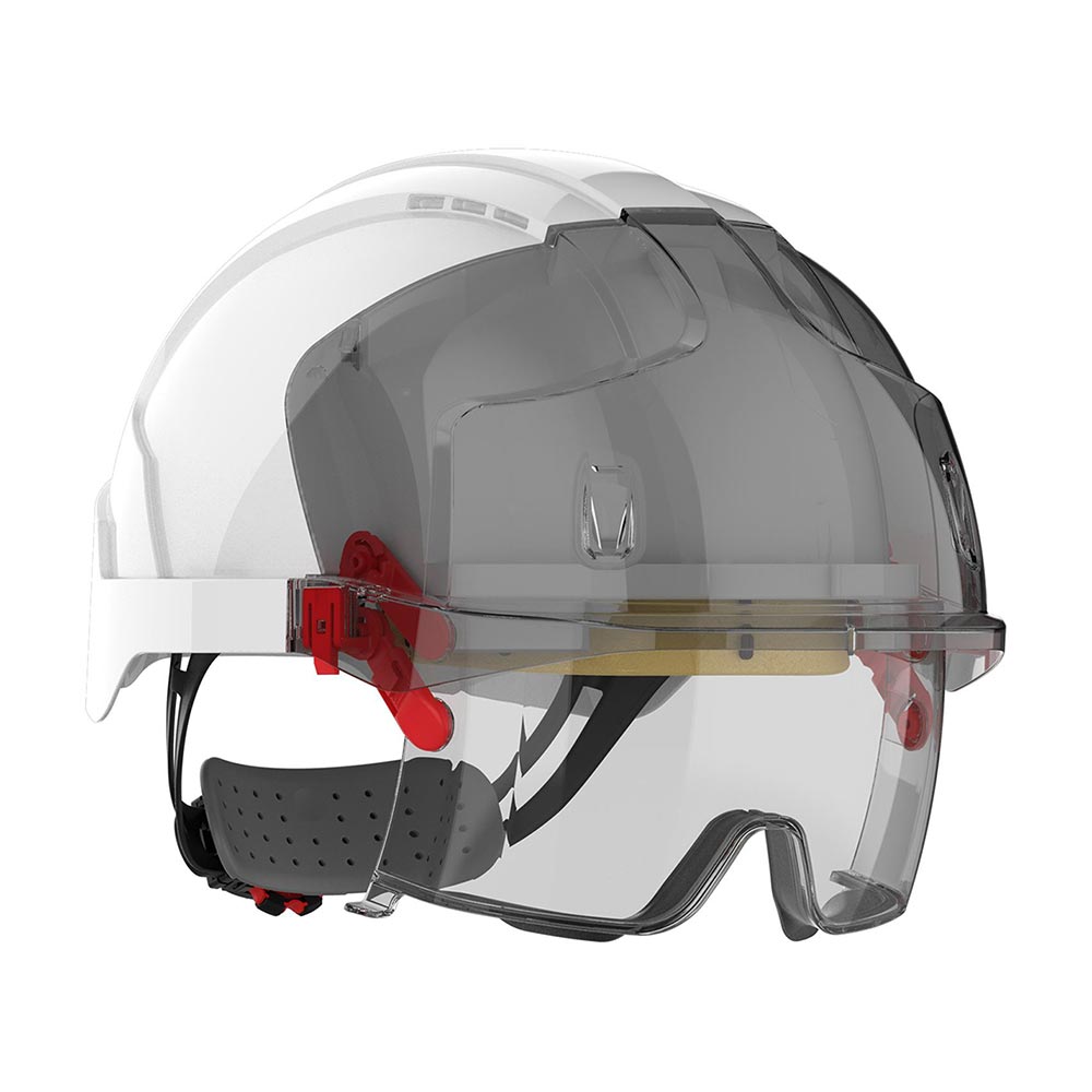 Evo Vista Lens Non Vented Ratchet Helmet: Clear Lens – Active Safety