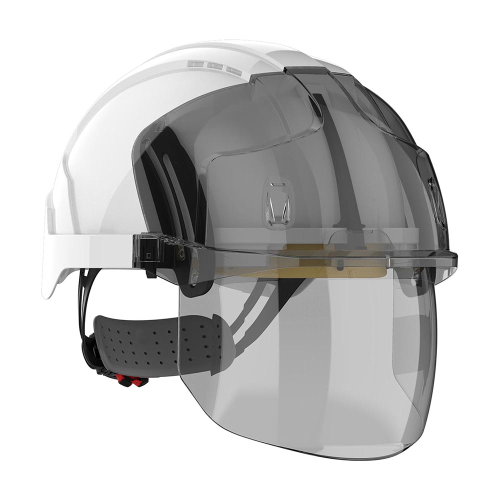 Evo Vista Shield Non Vented Ratchet Helmet: Clear Visor – Active Safety