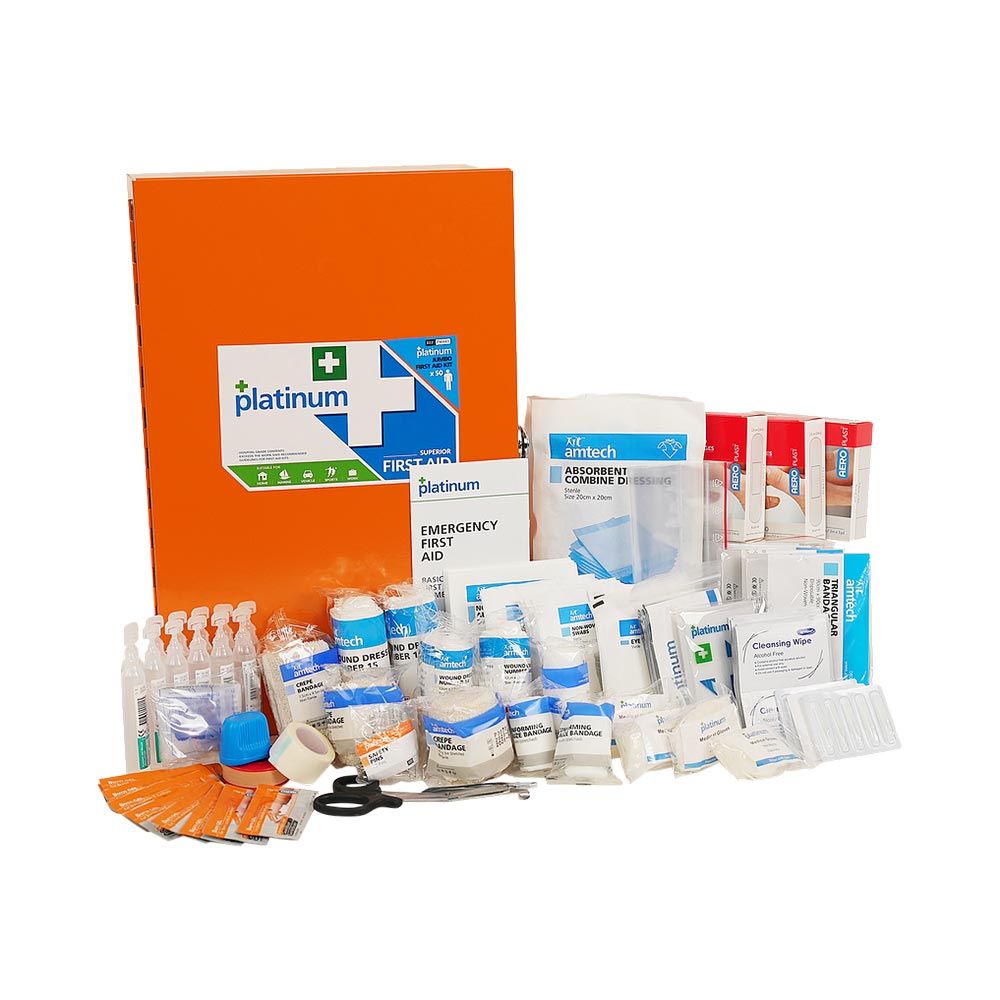 Platinum First Aid Kit 208 Piece Jumbo Orange Metal Cabinet – Active Safety