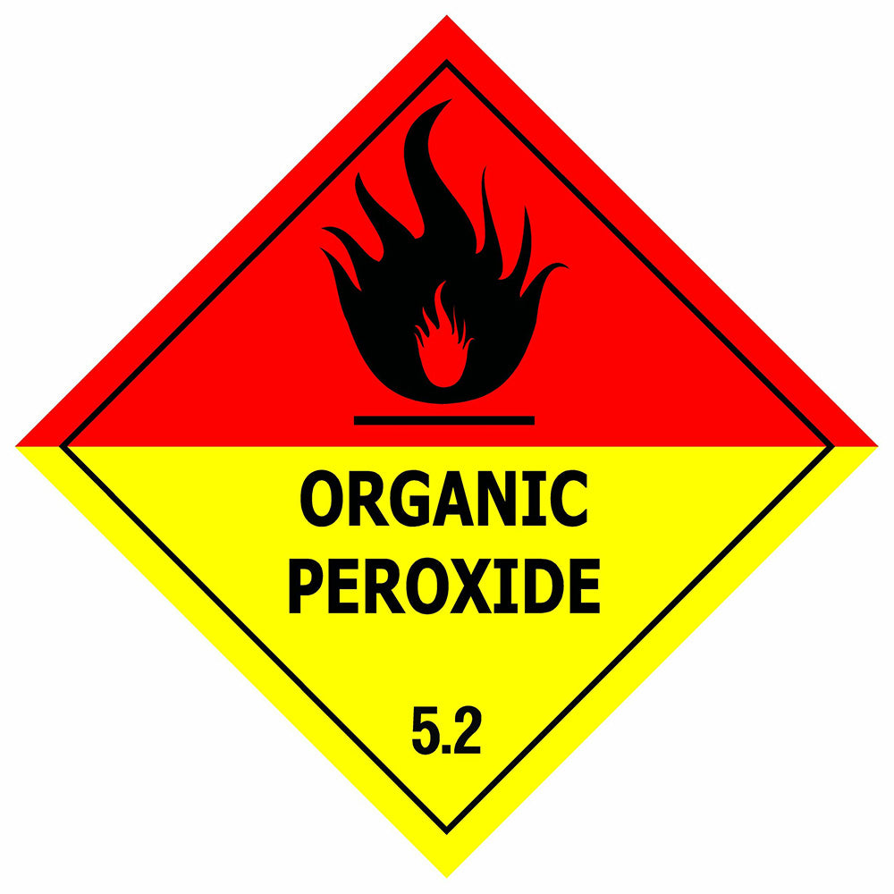 Organic Peroxide Class 5 Adhesive Labels 100 x 100: Pack/10 – Active Safety