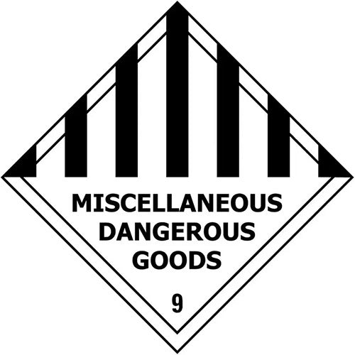Misc Dangerous Goods Class 9 Sign: 295 x 295 PVC – Active Safety